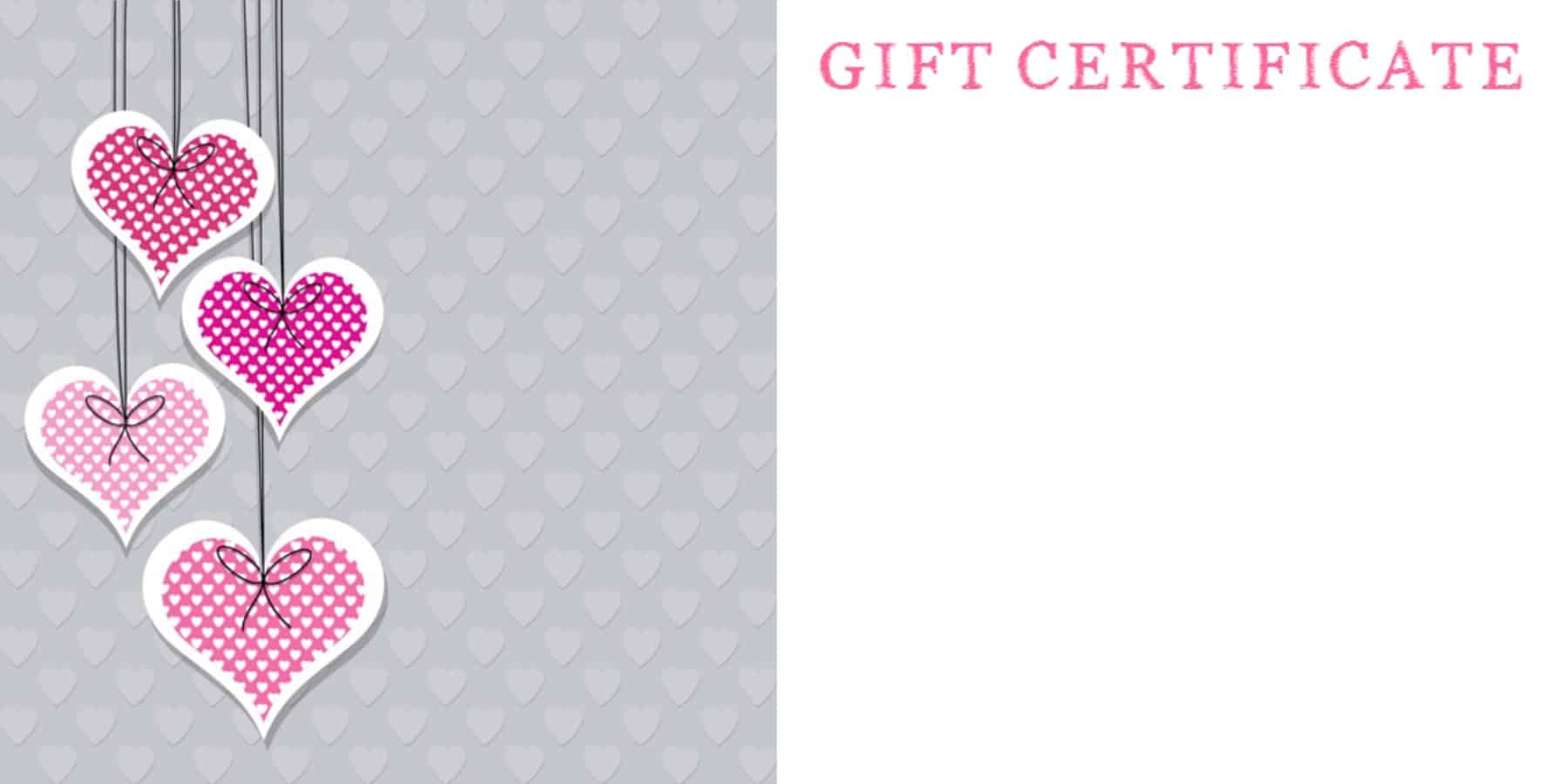 Anniversary Gift Certificate Templates