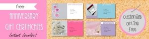 Free Printable Anniversary Gift Vouchers - Customize Online