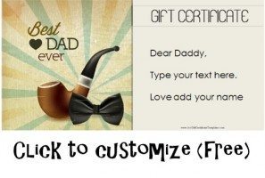 Free Printable Father's Day Gift Cards - Customize Online