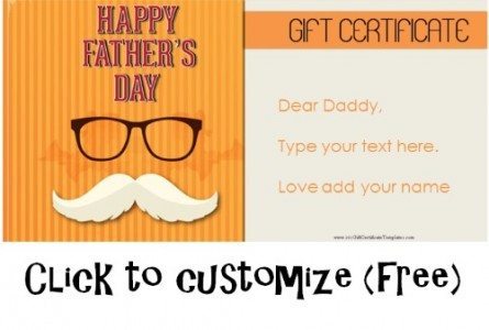 Free Printable Father's Day Gift Cards - Customize Online