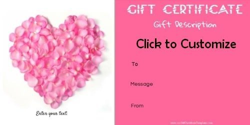 Free Valentines Day Gift Certificate Template | Customize Online