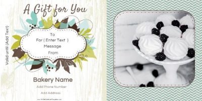 Bakery Gift Certificate Template | Bakery Gift Card