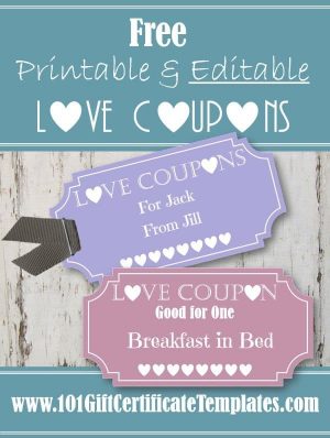 Free Editable Love Coupon Template | Love Coupon Maker