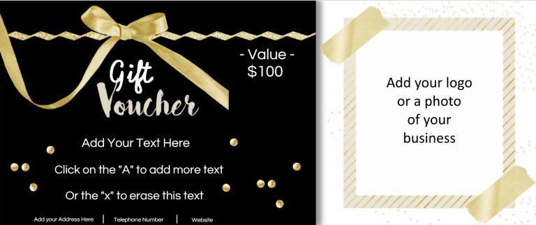 Free customizable gift voucher template | Instant download